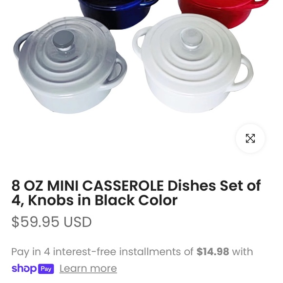 Chantal | Kitchen | Nib Chantal 8 Oz Mini Casserole Dishes Set Of 4 ...
